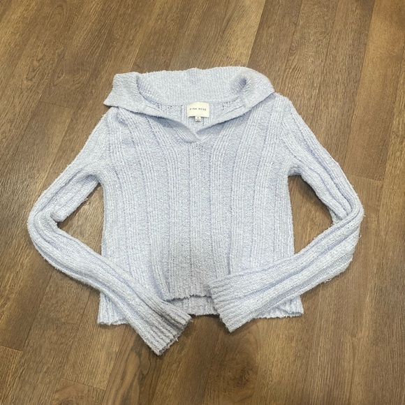 Pink Rose | Sweaters | Pale Blue Fitted Sweater | Poshmark